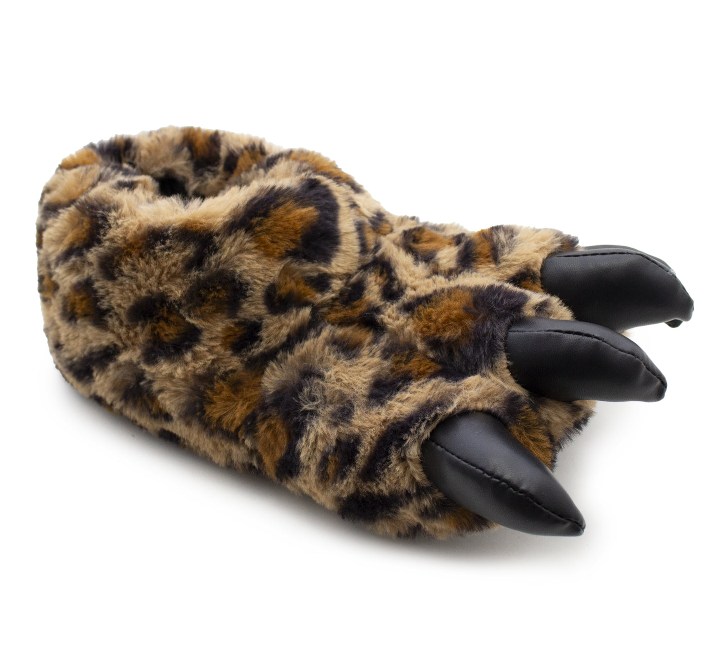 Womens Plush Claw Slippers Animal Paw Novelty Warm Furry Leopard Print ...